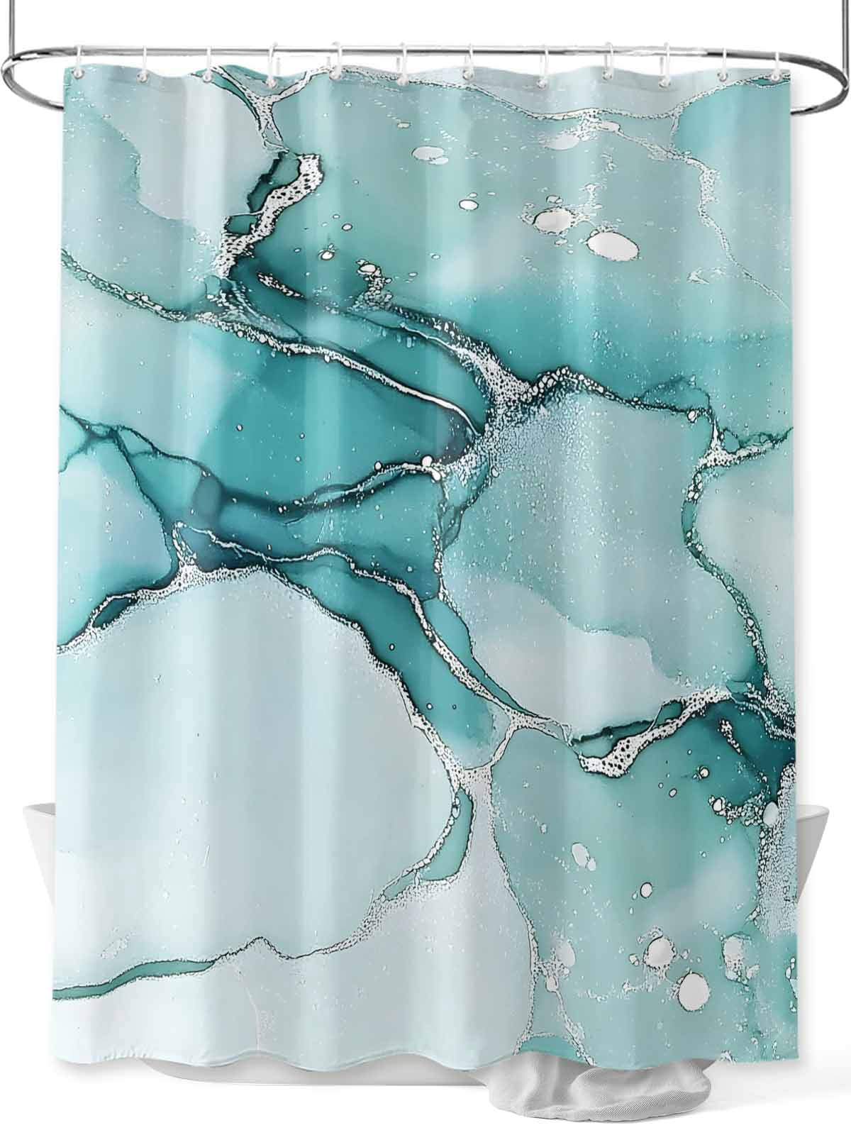 Fsddascl Turquoise Marble Shower Curtain Set - Small 36" x 72" Washable ...