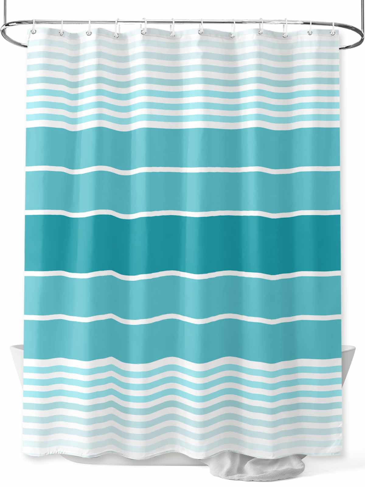 Fsddascl Turquoise Ombre Stripe Shower Curtain Set - 48" x 72" Washable ...