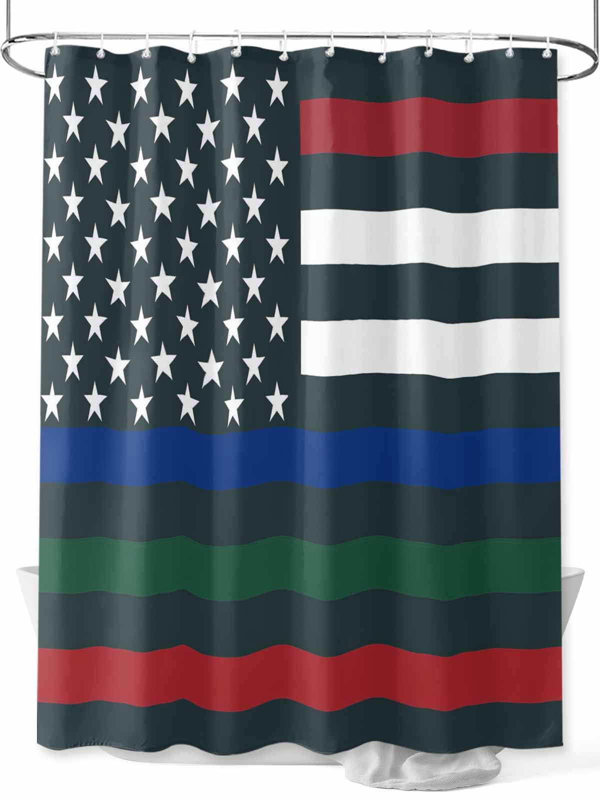 Fsddascl Vintage American Flag Shower Curtain Set - 48" x 72" Washable ...