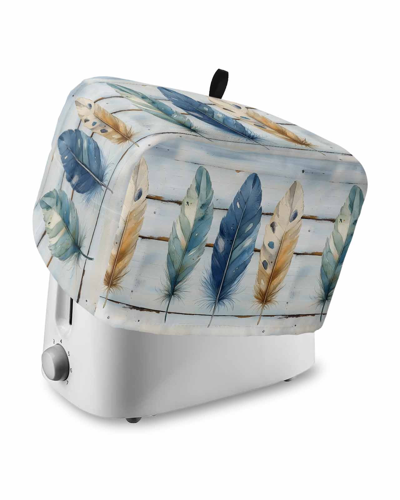Fsddascl Vintage Blue Feathers Small Toaster Cover 2 Slice, Kitchen ...