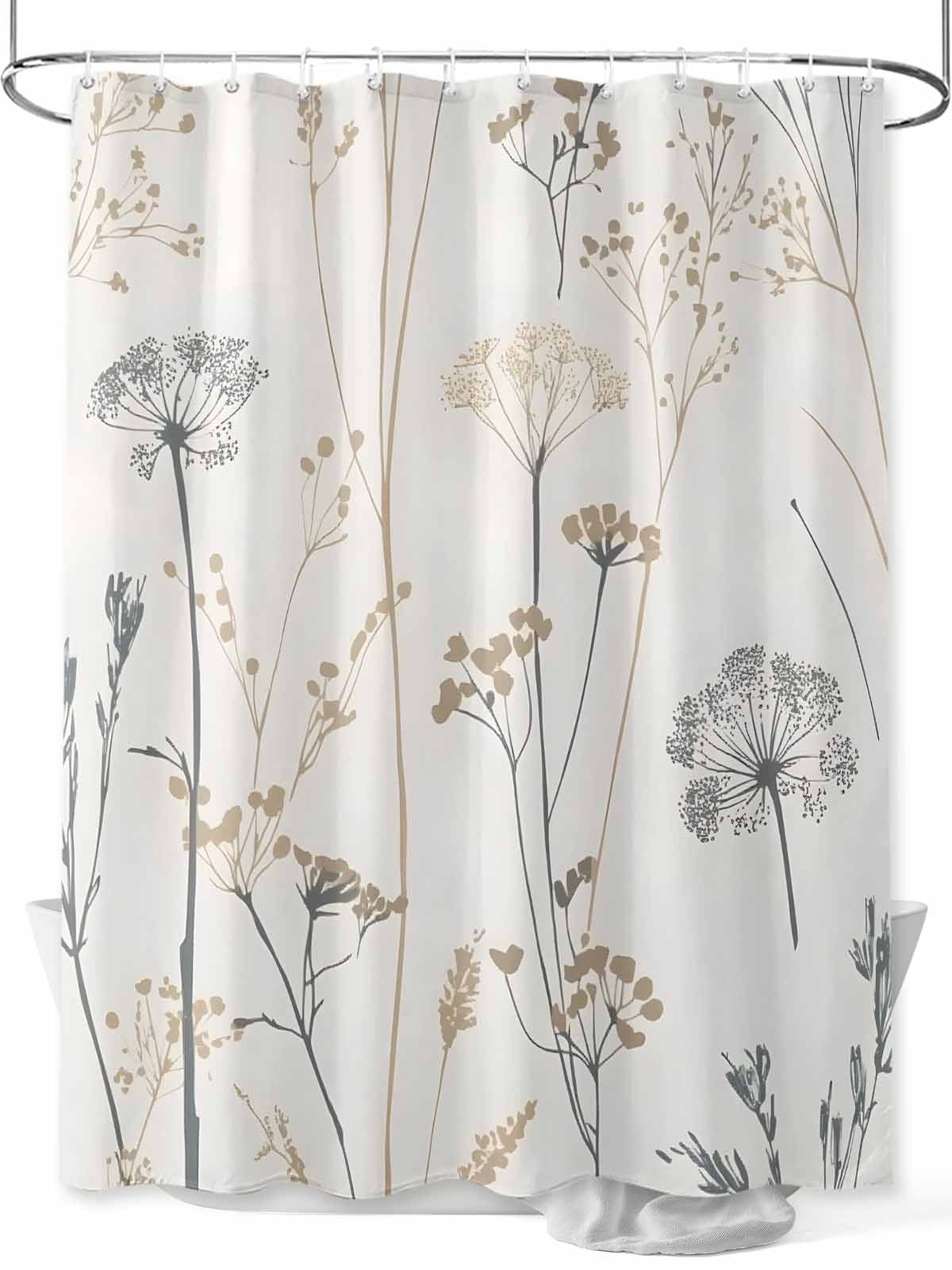 Fsddascl Vintage Botanical Floral Shower Curtain Set - Extra Long 72" x 96" Washable Bathtub ...