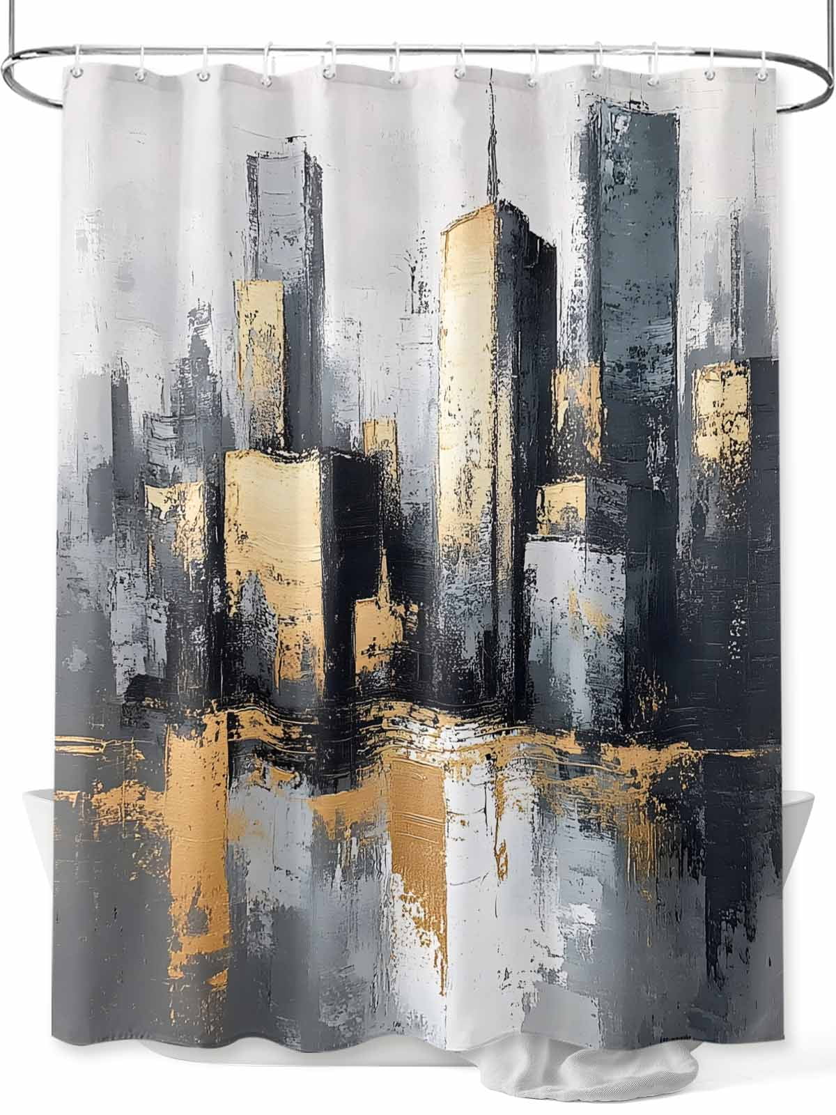 Fsddascl Vintage Building Shower Curtain Set - Extra Long 72" x 96" Washable Curtain with 12 ...