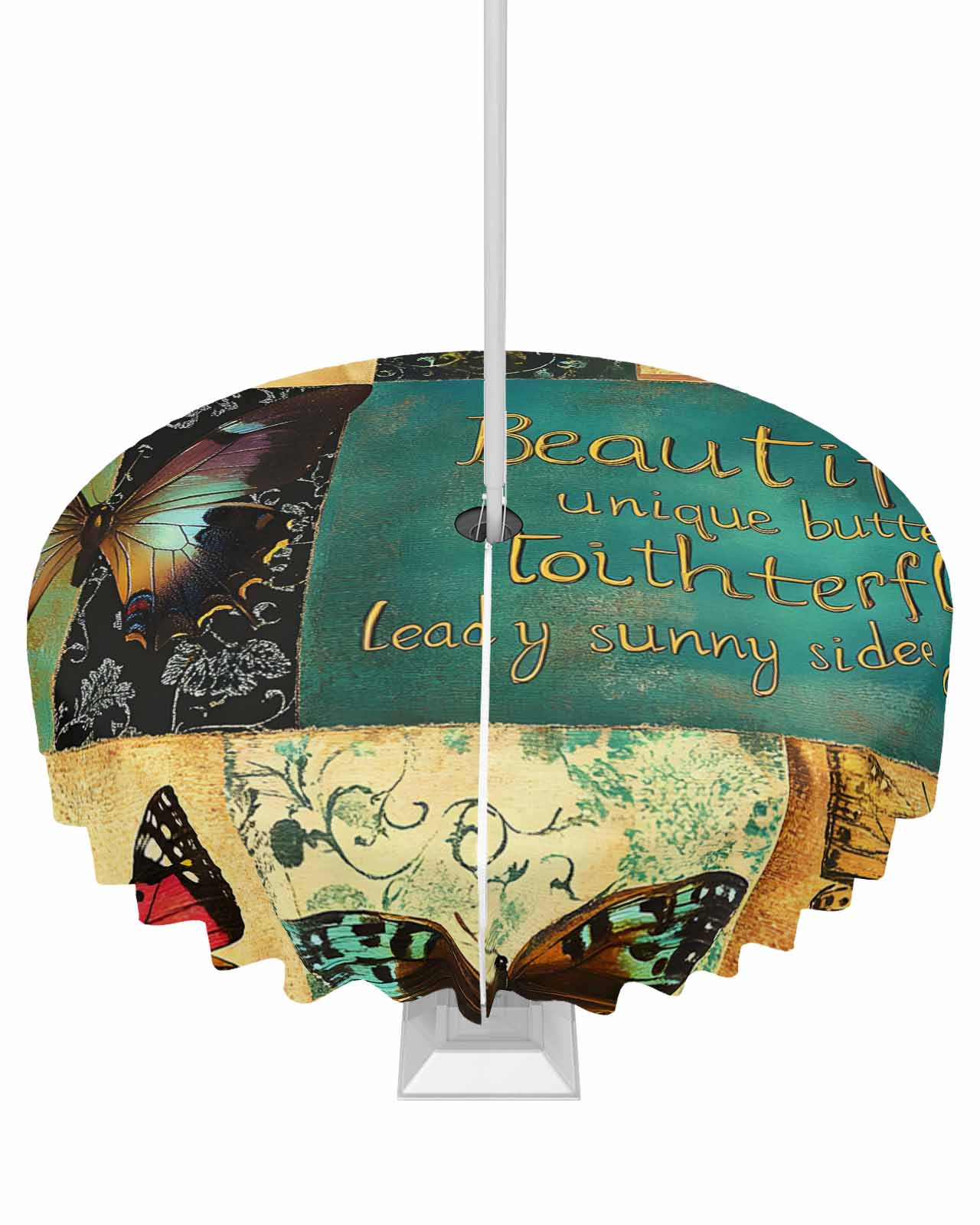 Fsddascl Vintage Butterfly Outdoor Tablecloth - 60 Inch Round Dining ...