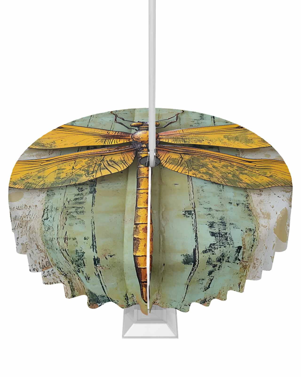 Fsddascl Vintage Dragonfly Outdoor Tablecloth - 60 Inch Round Dining ...