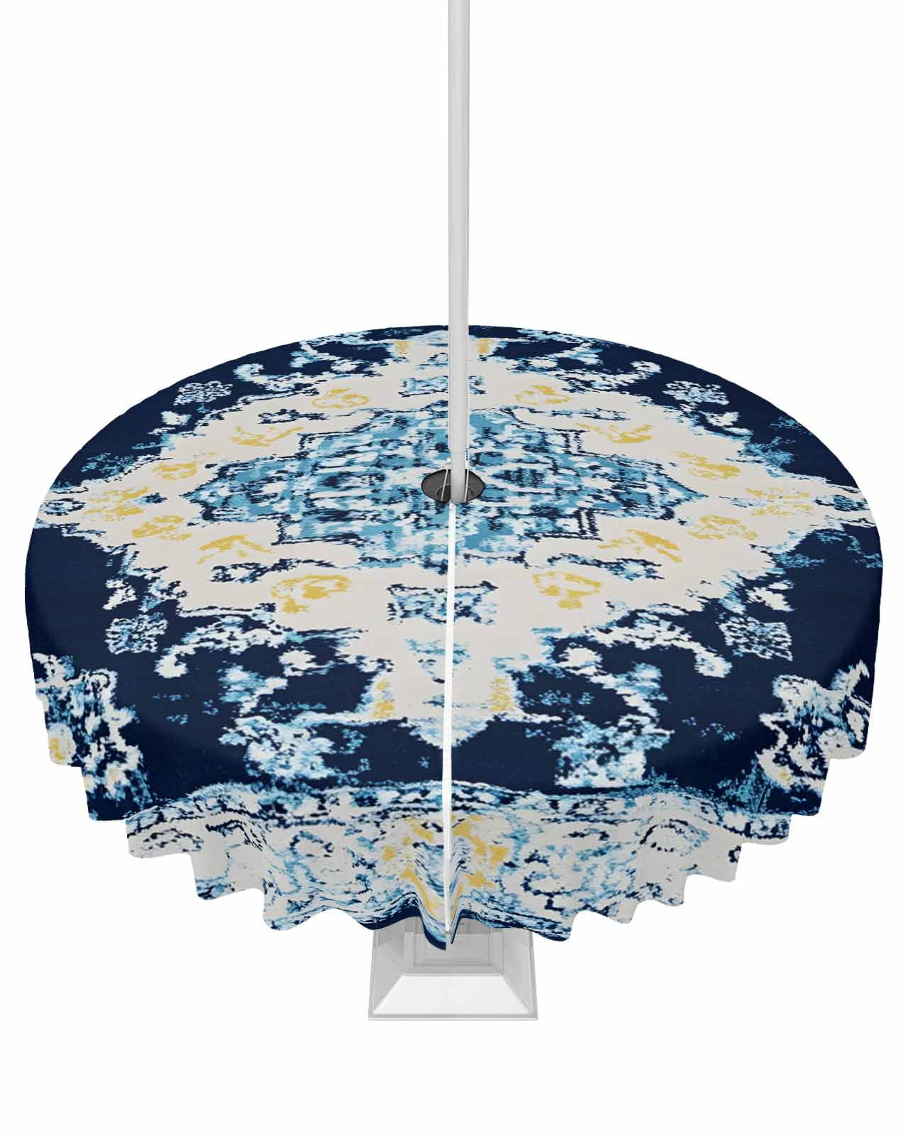 Fsddascl Vintage Ethnic Outdoor Tablecloth - 60 Inch Round Dining Table ...