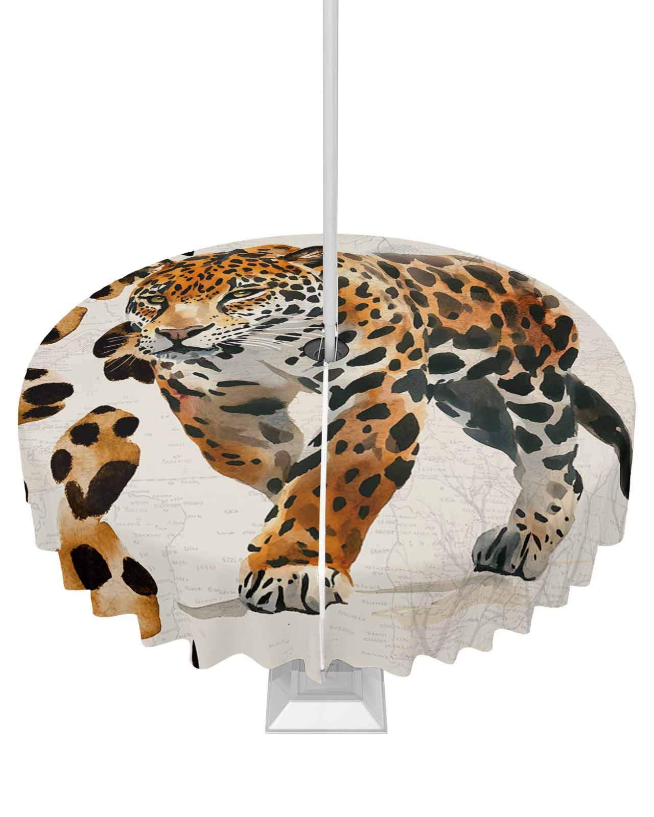 Fsddascl Vintage Leopard Outdoor Tablecloth - 54 Inch Round Dining ...