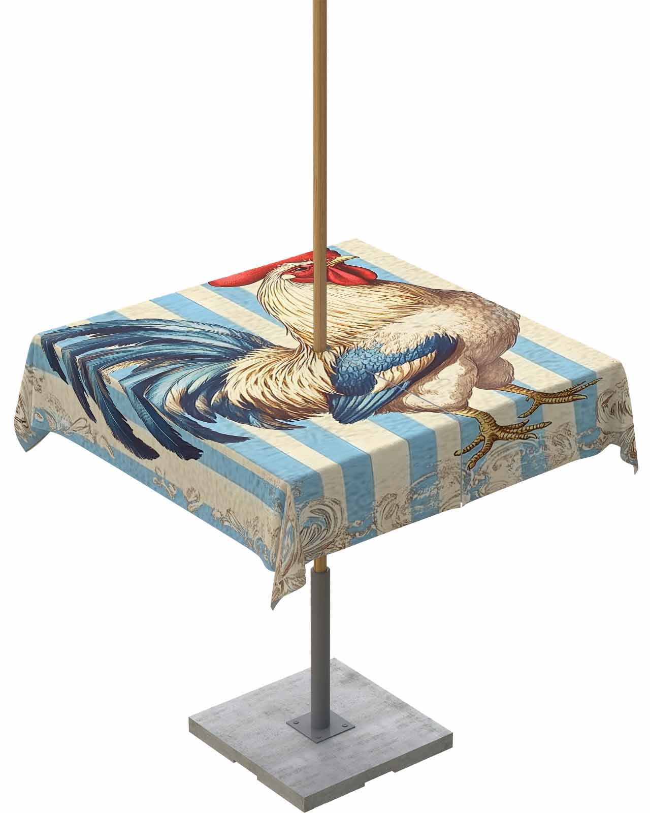 Fsddascl Vintage Rooster Outdoor Tablecloth - 60x60 Inch Square Dining ...