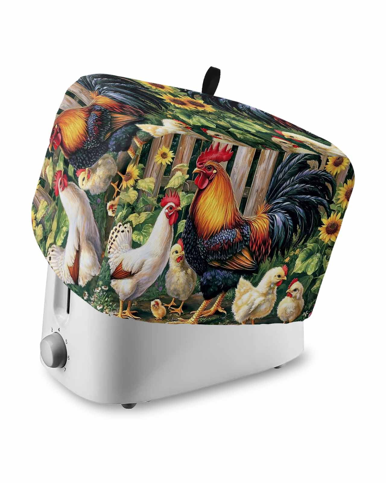 Fsddascl Vintage Rooster Small Toaster Cover 2 Slice, Kitchen Appliance ...