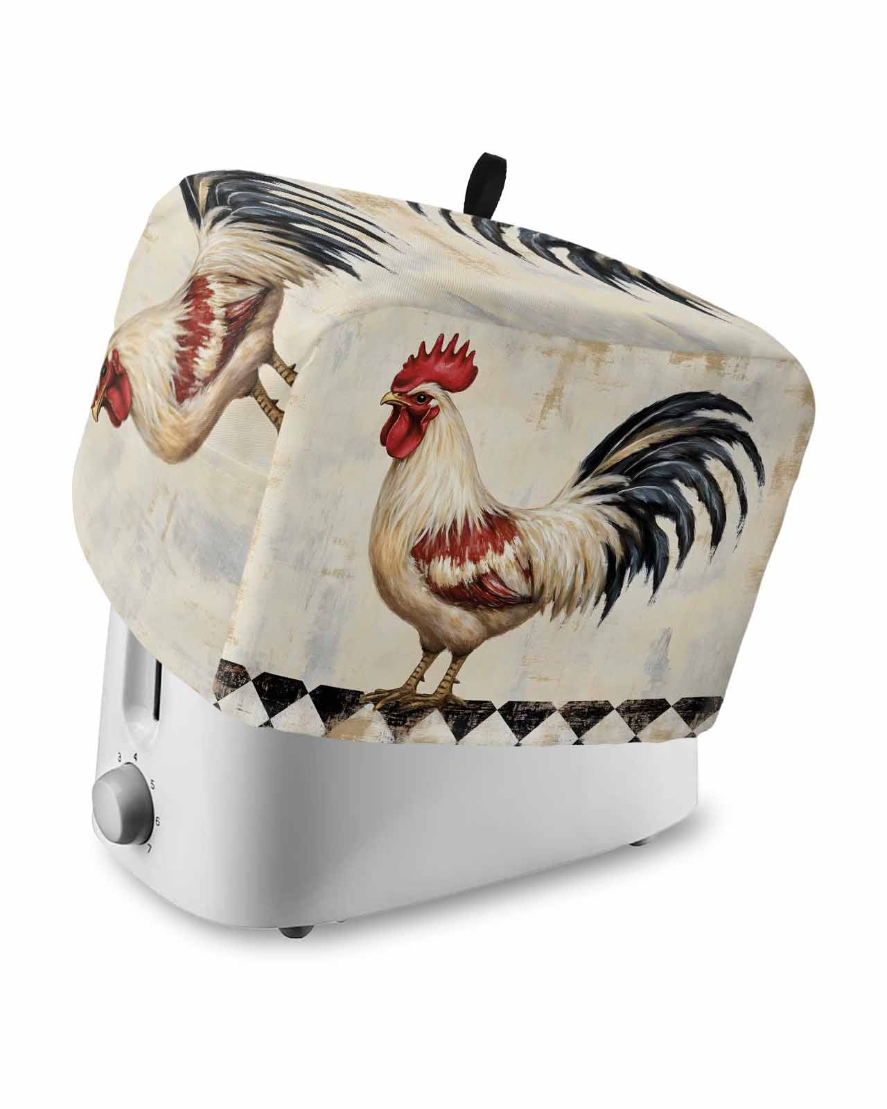 Fsddascl Vintage Rooster Small Toaster Cover 2 Slice, Kitchen Appliance ...