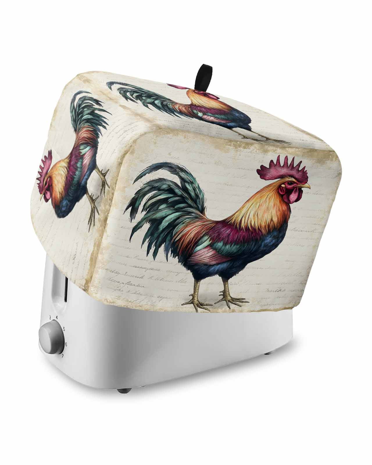 Fsddascl Vintage Rooster Small Toaster Cover 2 Slice, Kitchen Appliance ...
