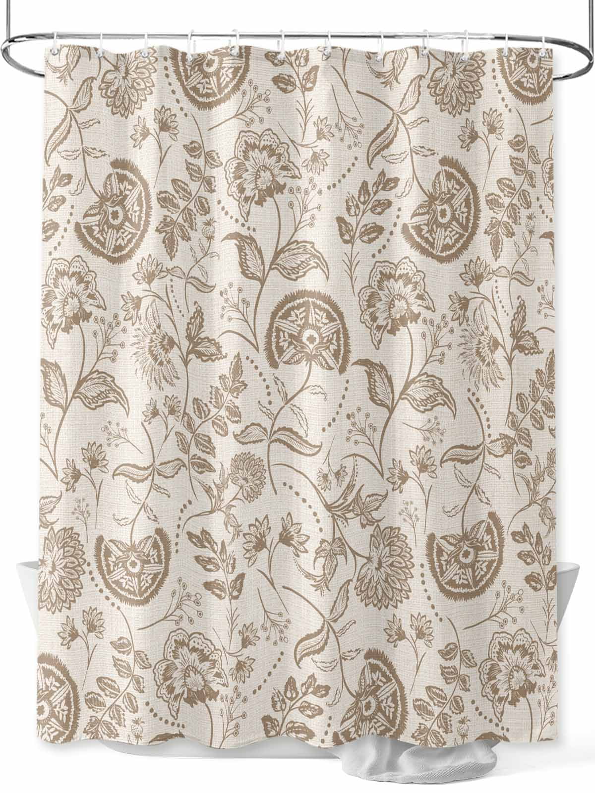 Fsddascl Vintage Spring Floral Shower Curtain Set - 72" x 78" Washable Bathtub Curtain with 12 ...