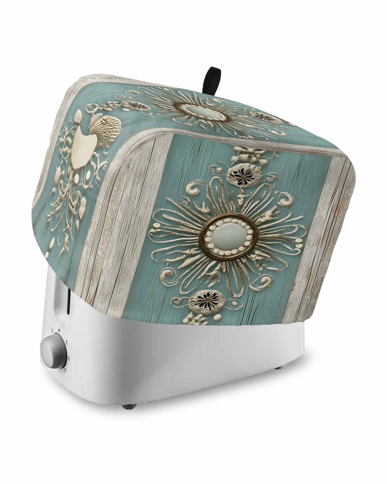 Fsddascl Vintage Teal Art Small Toaster Cover 2 Slice, Kitchen ...