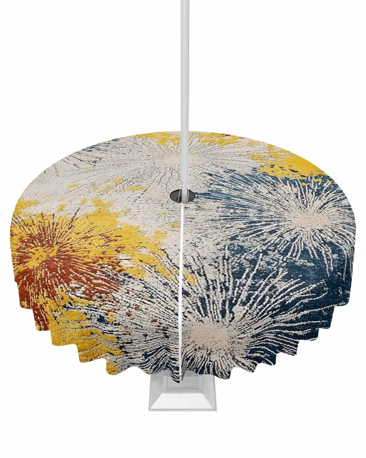 Fsddascl Vintage Yellow Firework Outdoor Tablecloth - 54 Inch Round ...