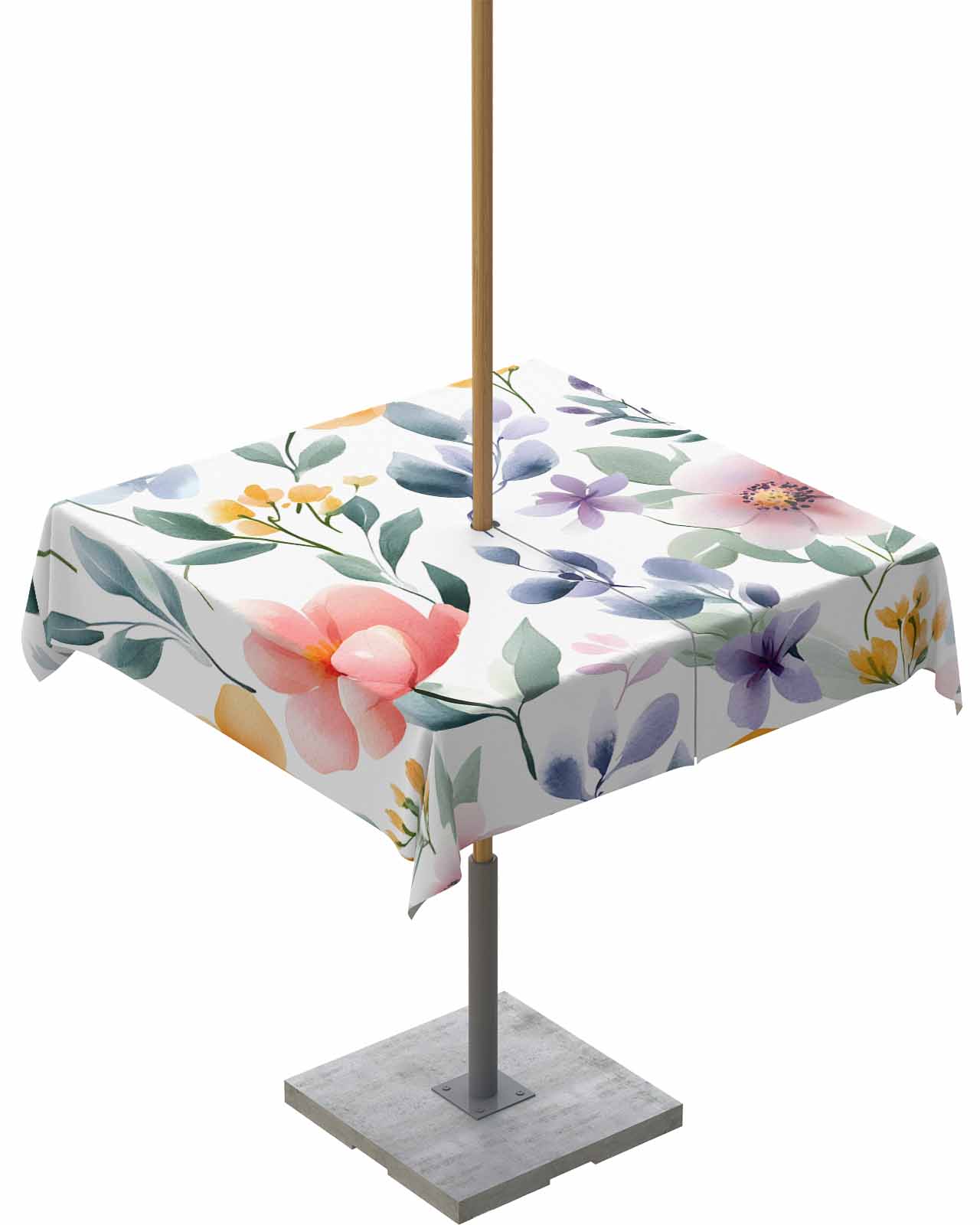 Fsddascl Watercolor Floral Outdoor Tablecloth - 60x60 Inch Square ...