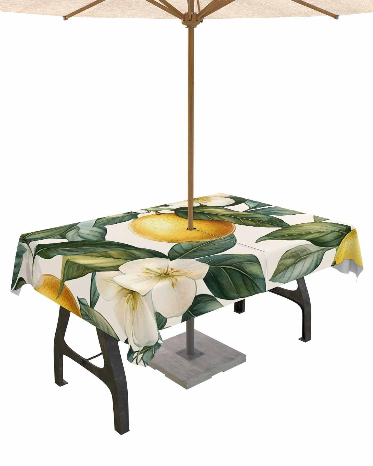 Fsddascl Watercolor Lemon Outdoor Tablecloth - 54x80 Inch Rectangle ...