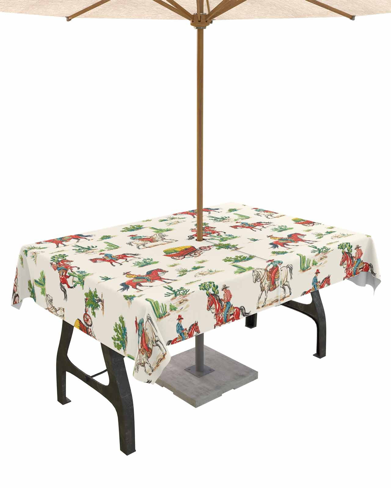Fsddascl Western Cowboy Outdoor Tablecloth - 60x120 Inch Rectangle ...