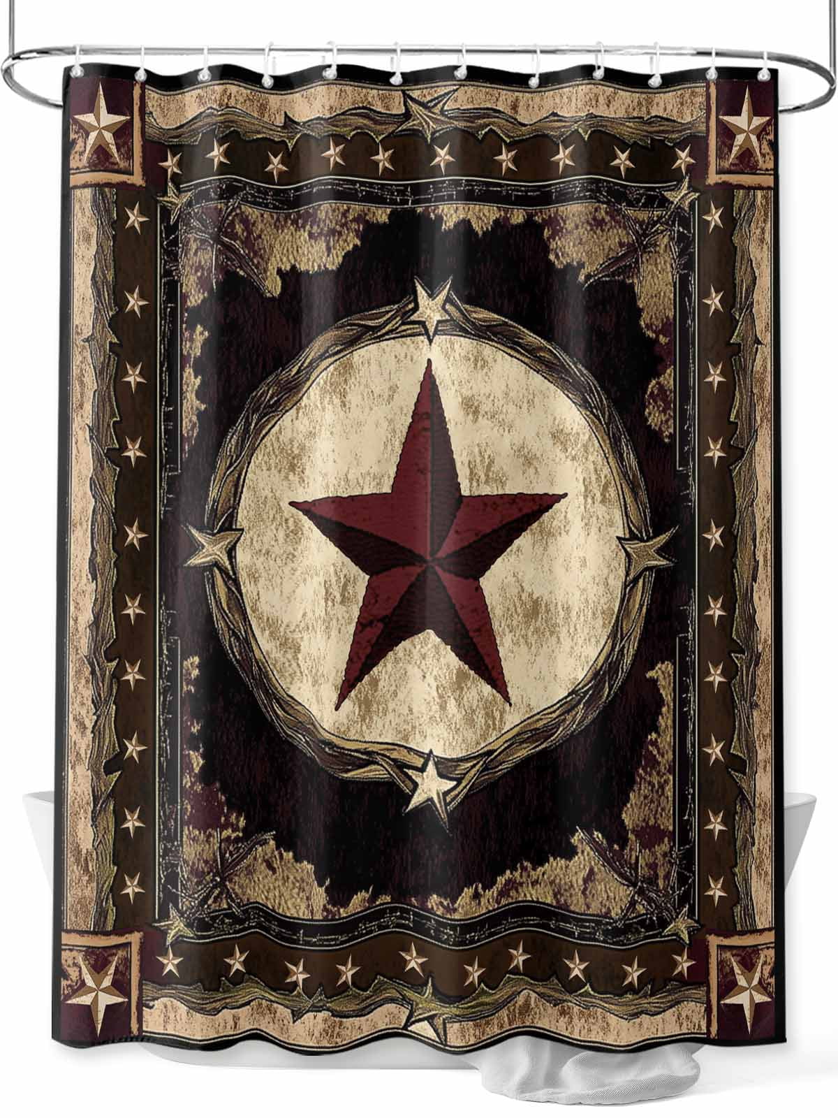Fsddascl Western Stars Brown Shower Curtain Set - 48" x 72" Washable ...