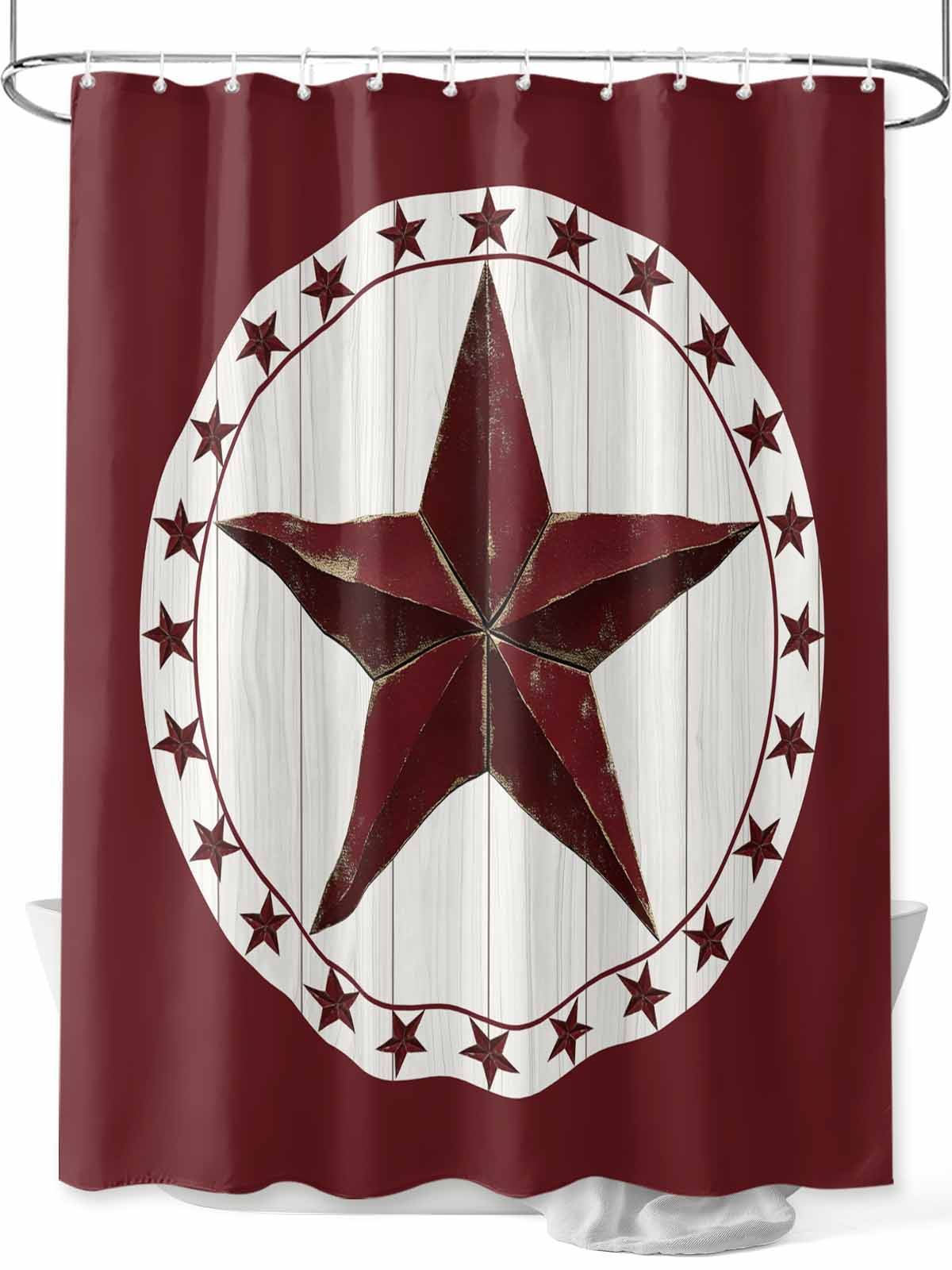Fsddascl Western Texas Star Shower Curtain Set - Long 72" x 84 ...