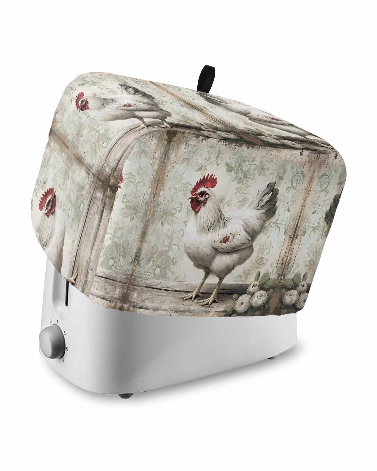 Fsddascl White Chicken Rustic Small Toaster Cover 2 Slice, Kitchen ...