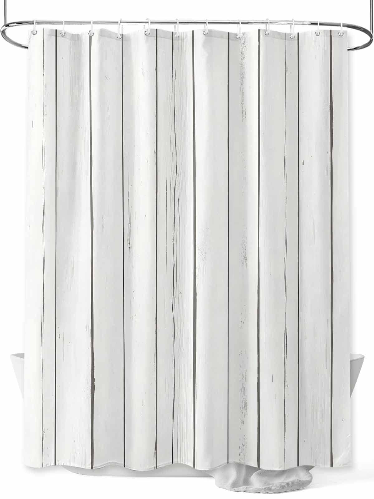 Fsddascl White Wood Grain Shower Curtain Set - 48" x 72" Washable ...