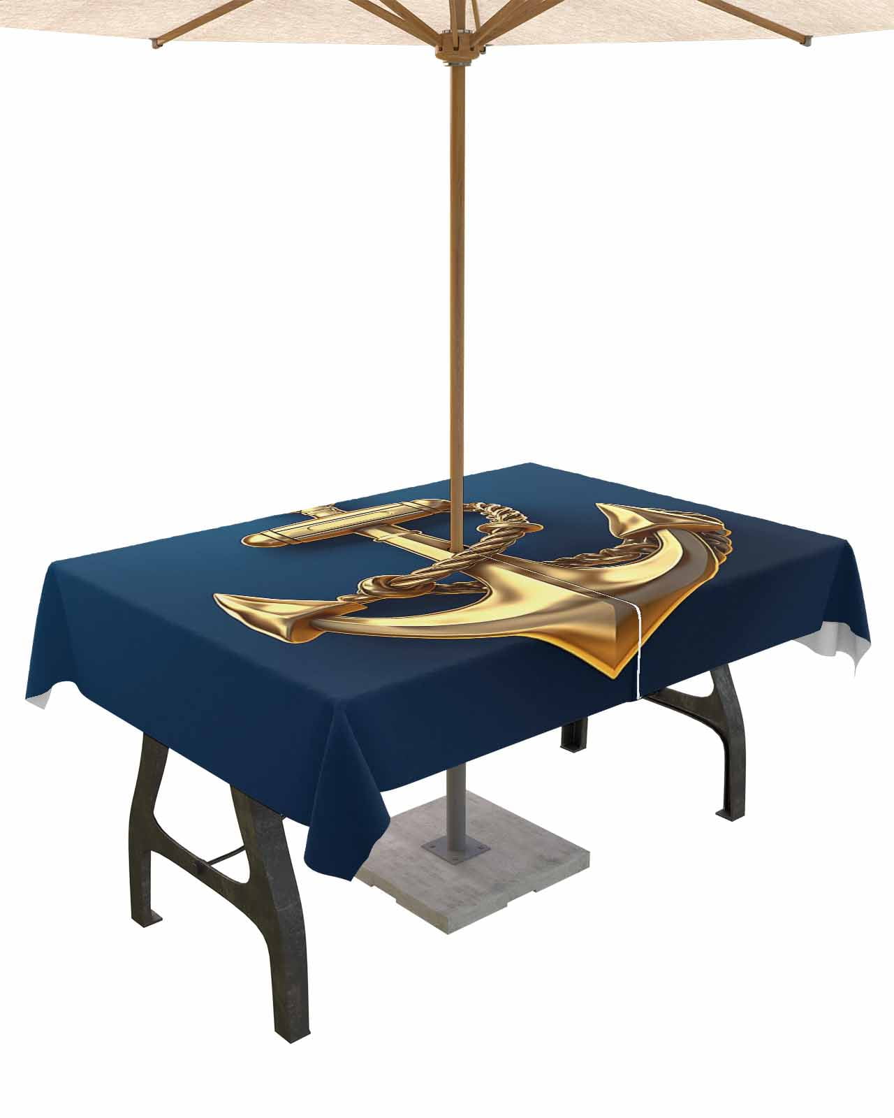 Fsddascl Yellow Anchor Outdoor Tablecloth - 60x120 Inch Rectangle ...