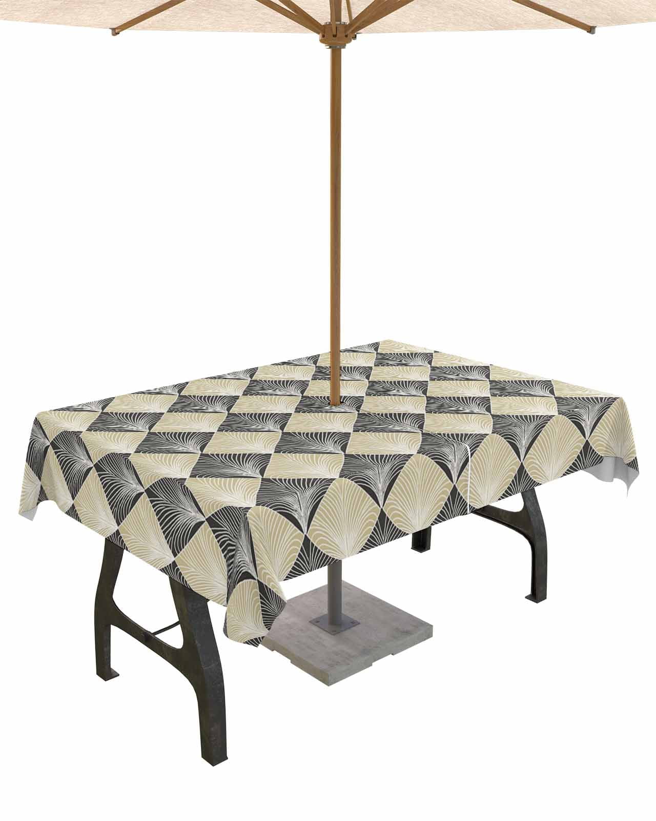 Fsddascl Yellow Black Outdoor Tablecloth - 60x120 Inch Rectangle Dining ...