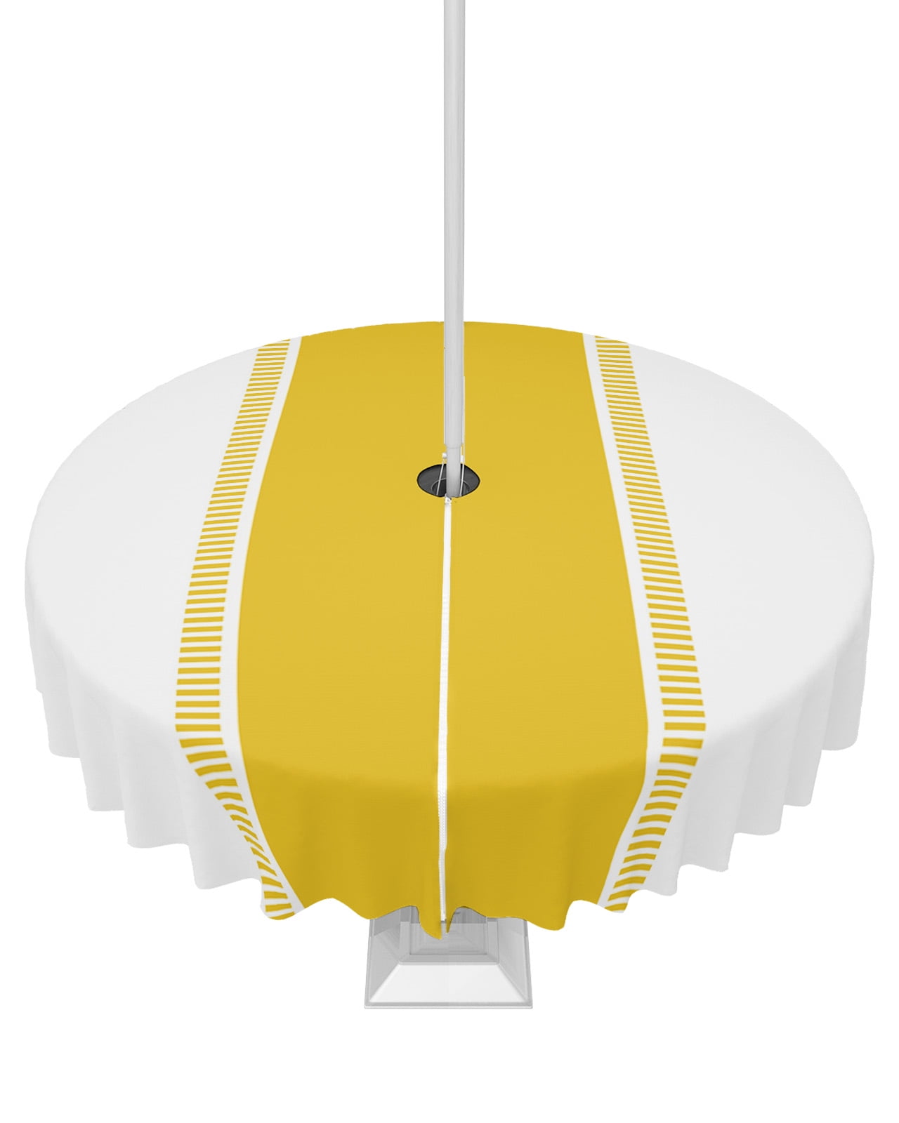 Fsddascl Yellow Geometric Outdoor Tablecloth - 60 Inch Round Dining ...