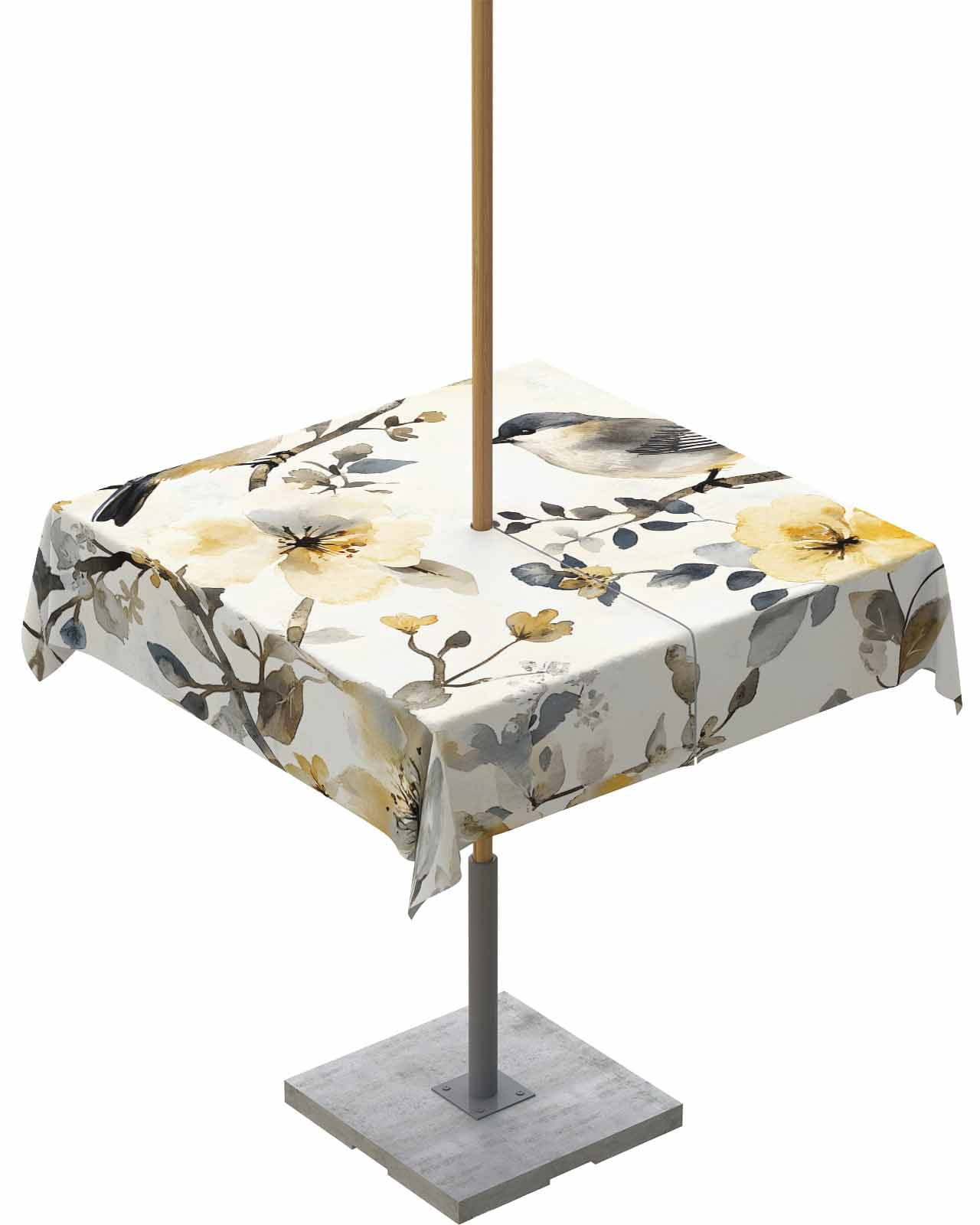 Fsddascl Yellow Grey Botanical Outdoor Tablecloth - 60x60 Inch Square ...
