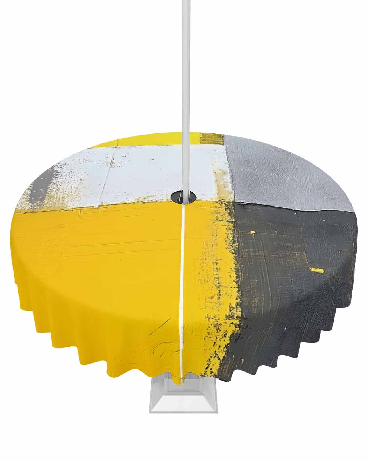 Fsddascl Yellow Grey Oil Painting Outdoor Tablecloth - 54 Inch Round ...