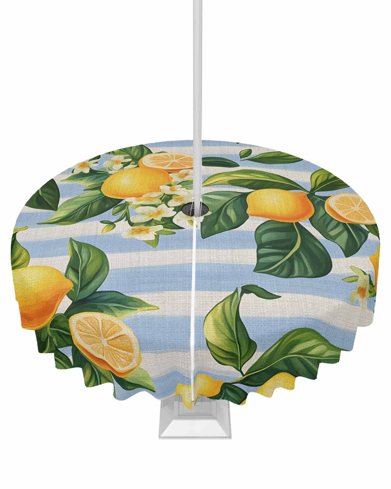 Fsddascl Yellow Lemon Outdoor Tablecloth - 54 Inch Round Dining Table ...