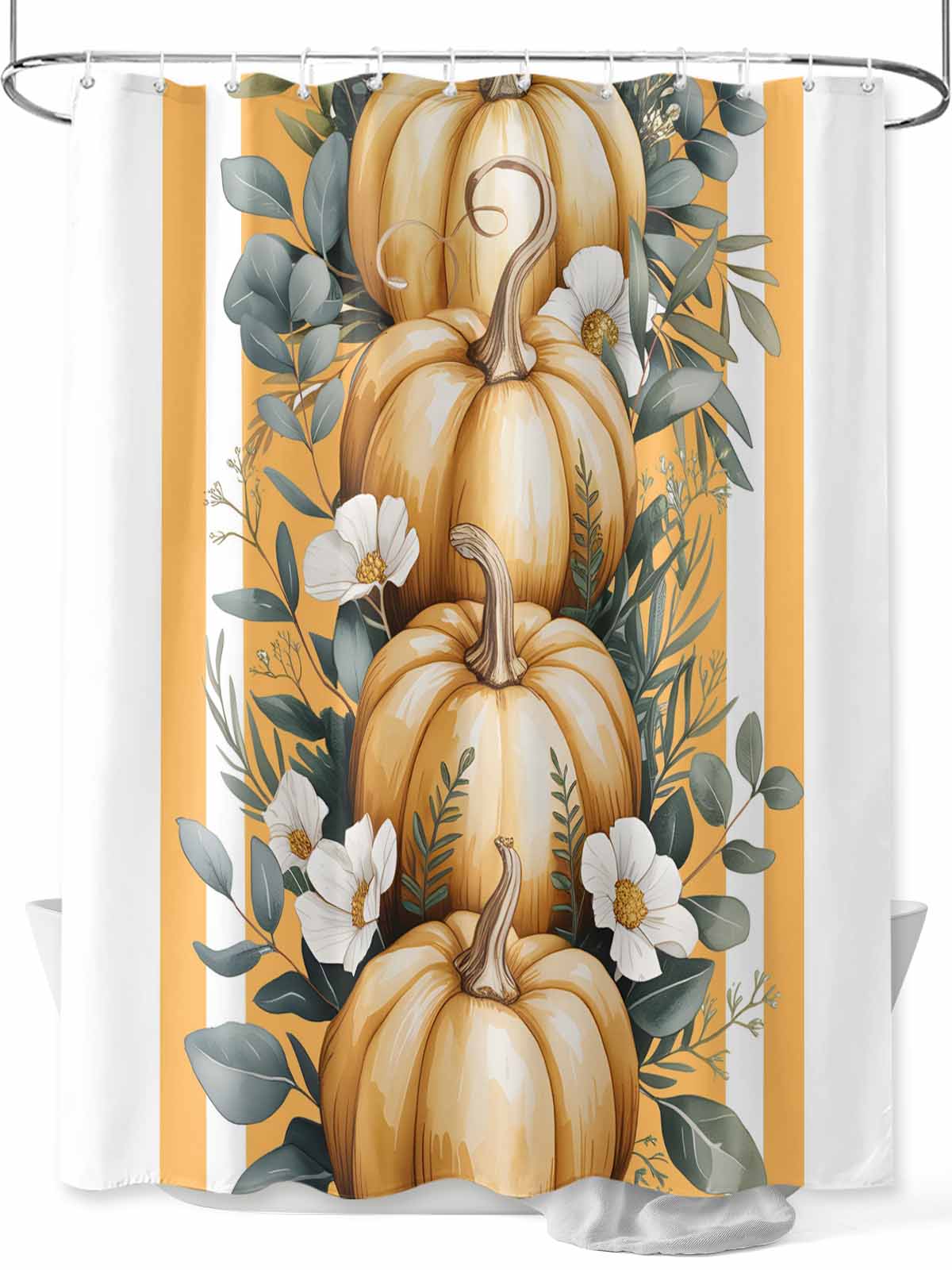 Fsddascl Yellow Pumpkin Fall Shower Curtain Set - 48" x 72" Washable ...