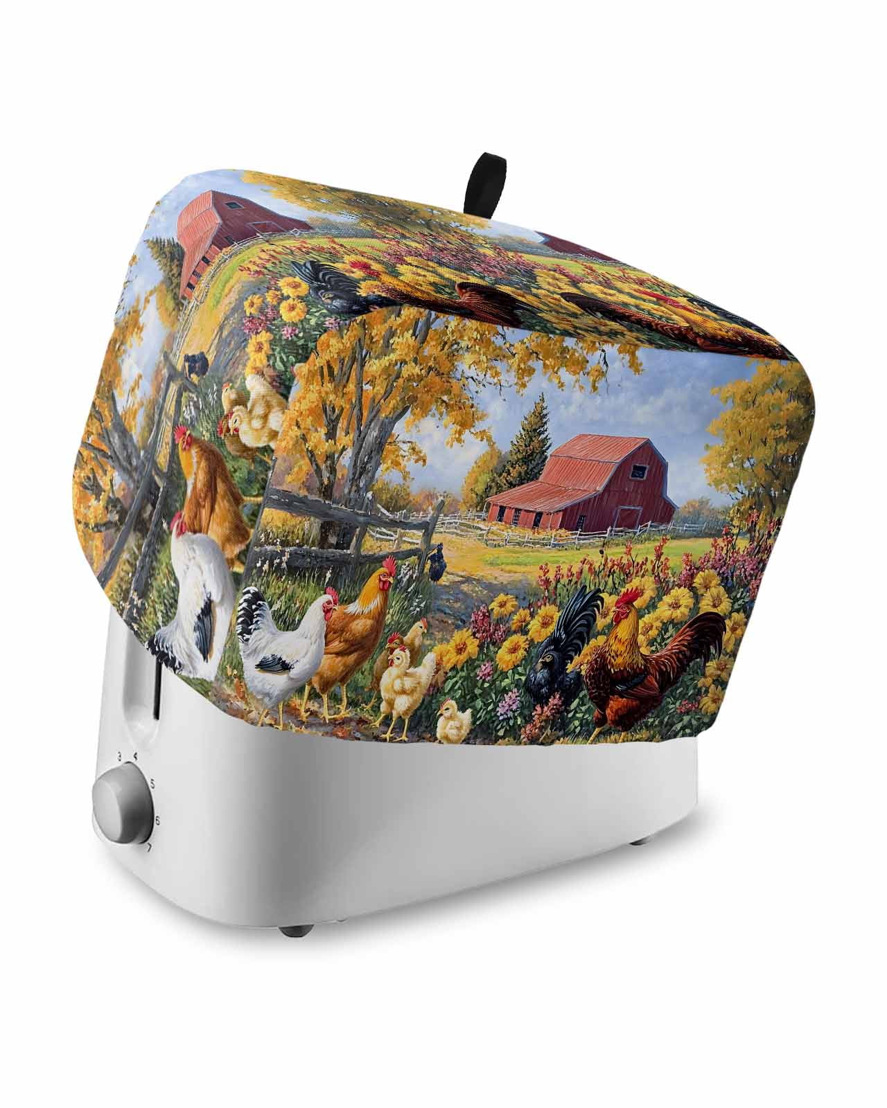 Fsddascl Yellow Retro Rooster Toaster Cover 2 Slice, Small Kitchen ...