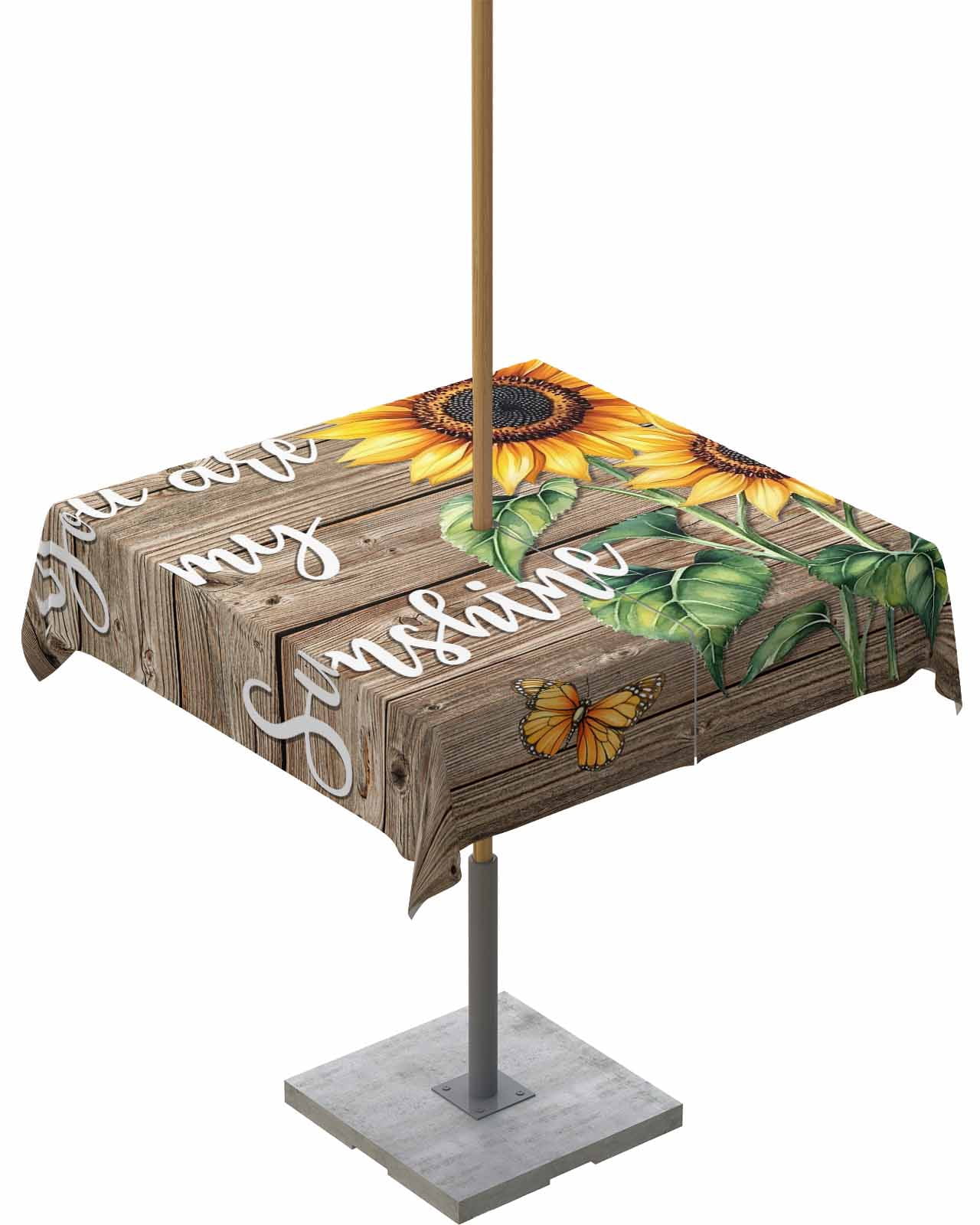 Fsddascl Yellow Sunflower Outdoor Tablecloth - 60x60 Inch Square Dining ...