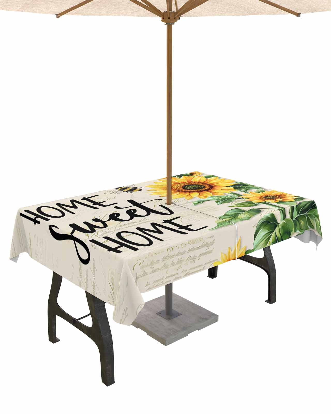 Fsddascl Yellow Sunflower Outdoor Tablecloth - 60x84 Inch Rectangle ...