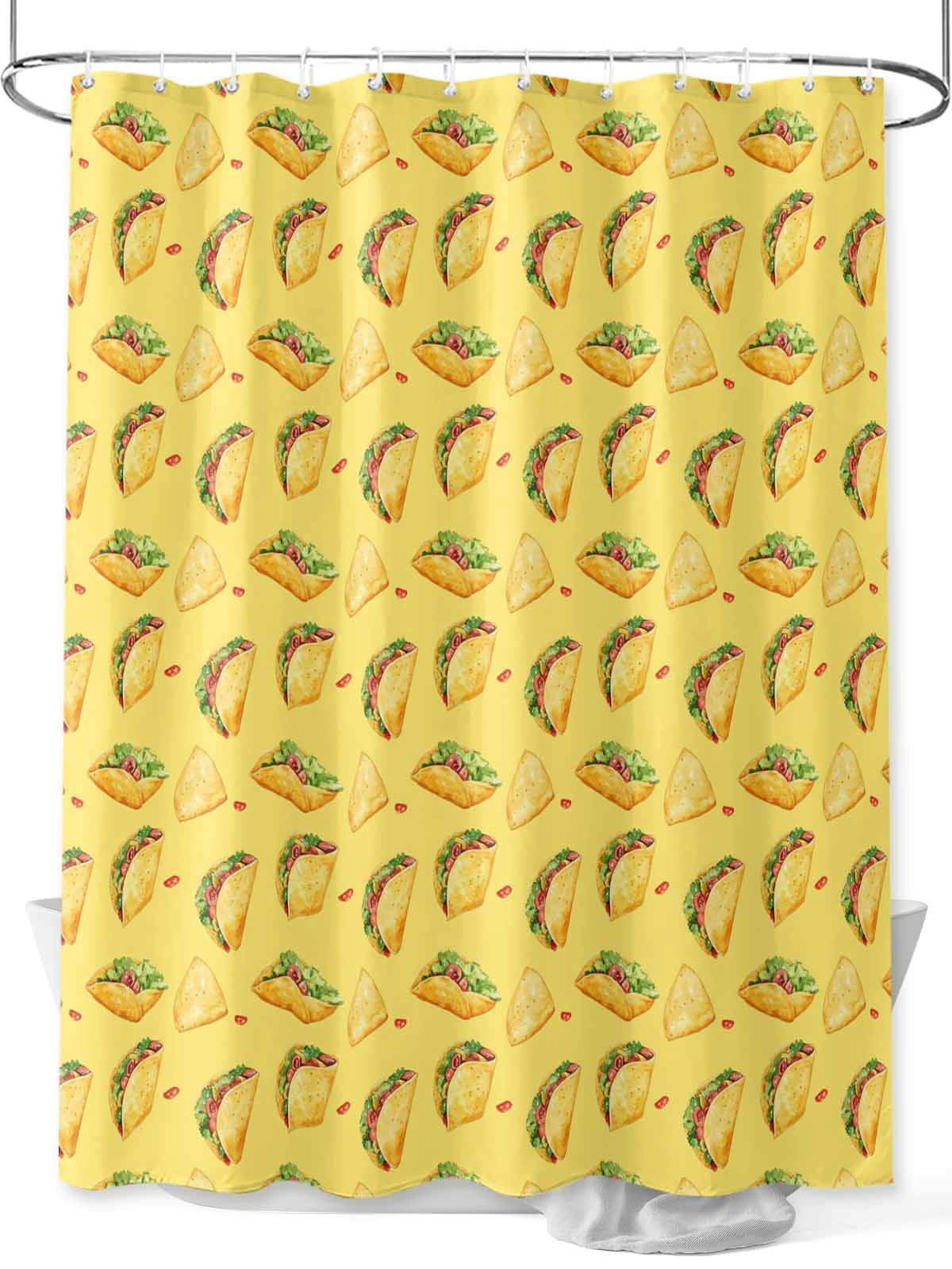 Fsddascl Yellow Tacos Shower Curtain Set - Extra Long 72" x 96 ...