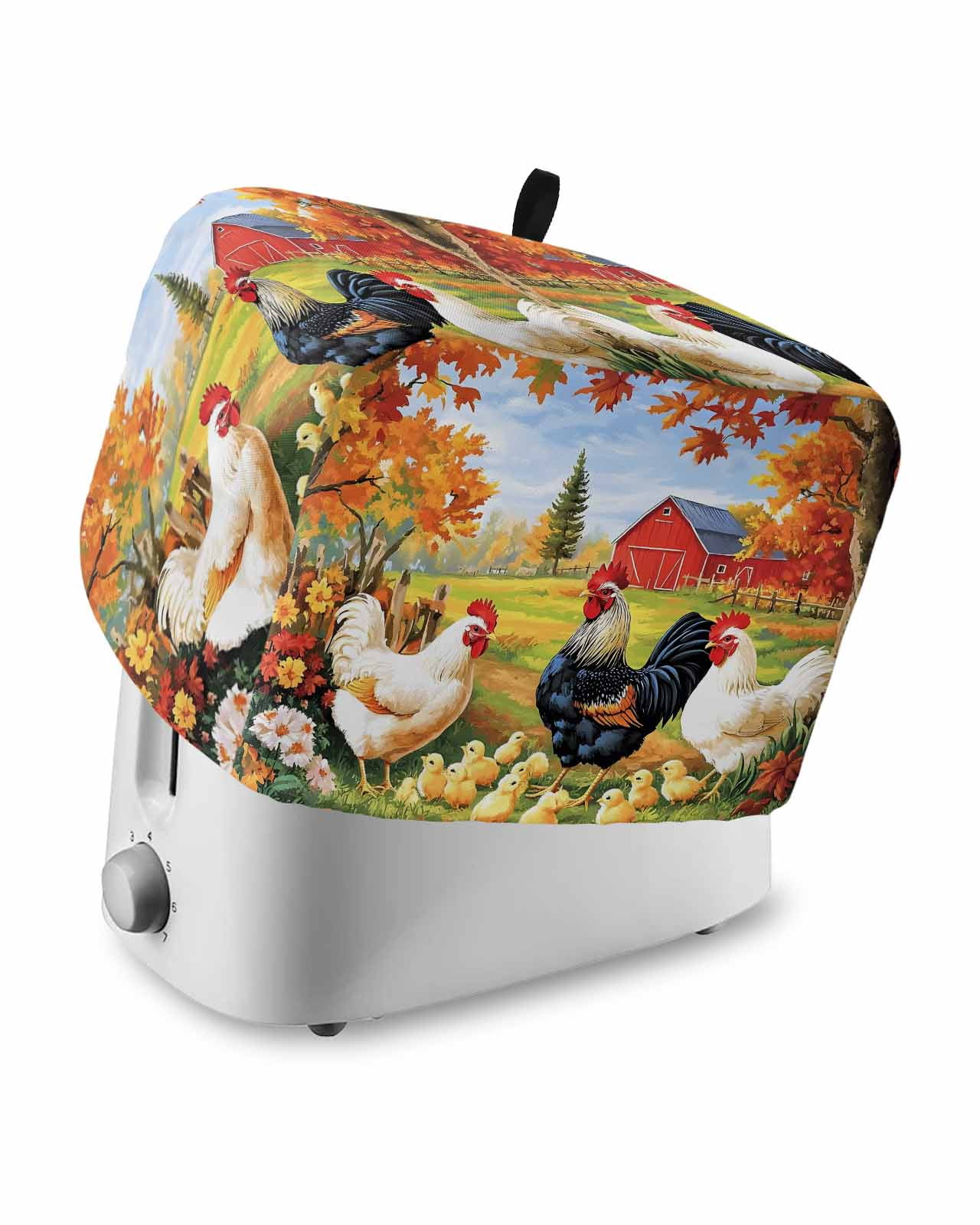 Fsddascl Yellow Vintage Rooster Small Toaster Cover 2 Slice, Kitchen Appliance Covers, Farmhouse ...
