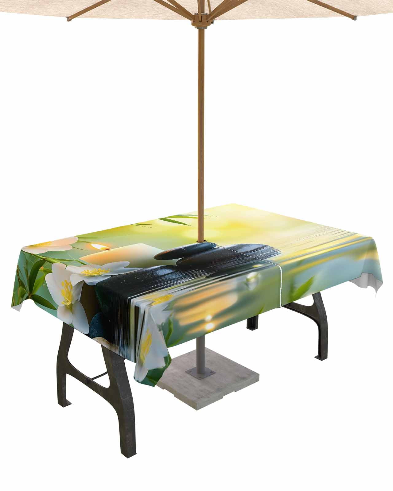 Fsddascl Zen Stones Outdoor Tablecloth - 60x120 Inch Rectangle Dining ...