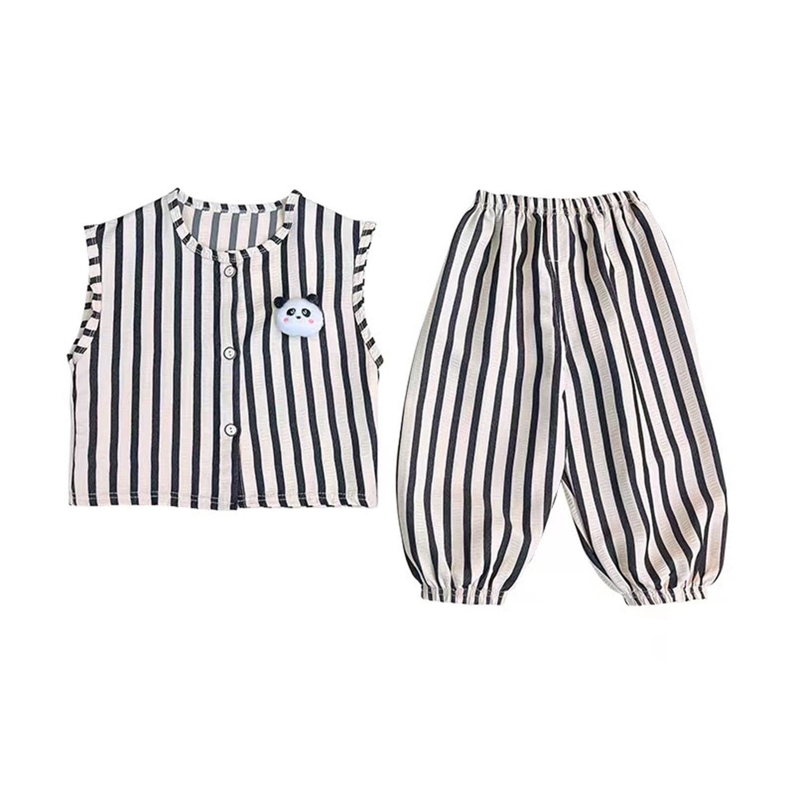 Fshinging Boys Pyjamas Set for Kids Cute Cartoon Panda Stripe Print ...
