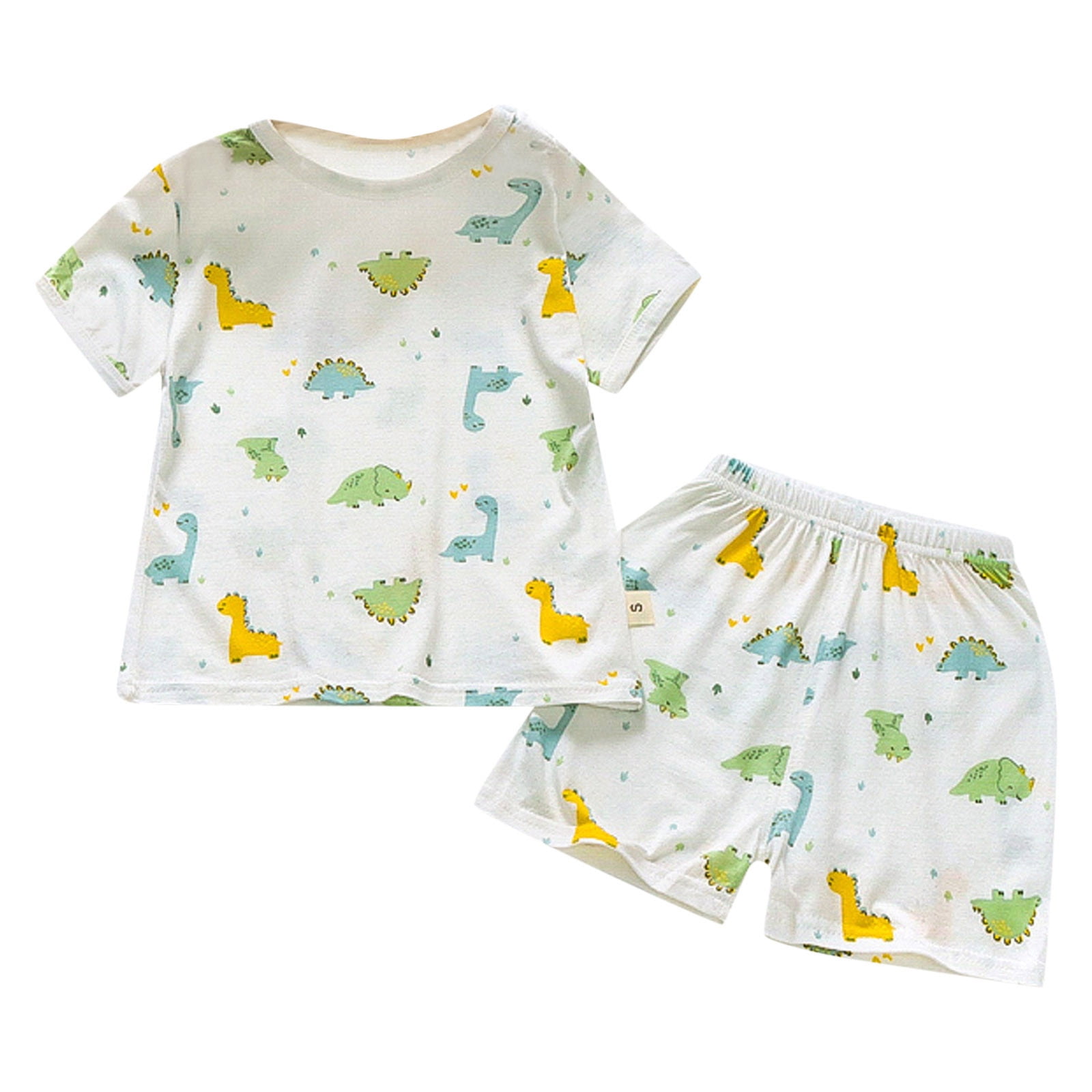 Fshinging Boys Summer Pajamas Set Cute Fruit Full Print Short Sleeve ...