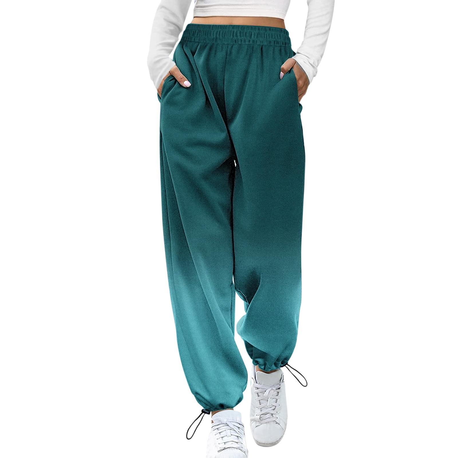Fshinging Dress Pants Women Bottom Waist Sporty High Pockets Fit Jogger ...