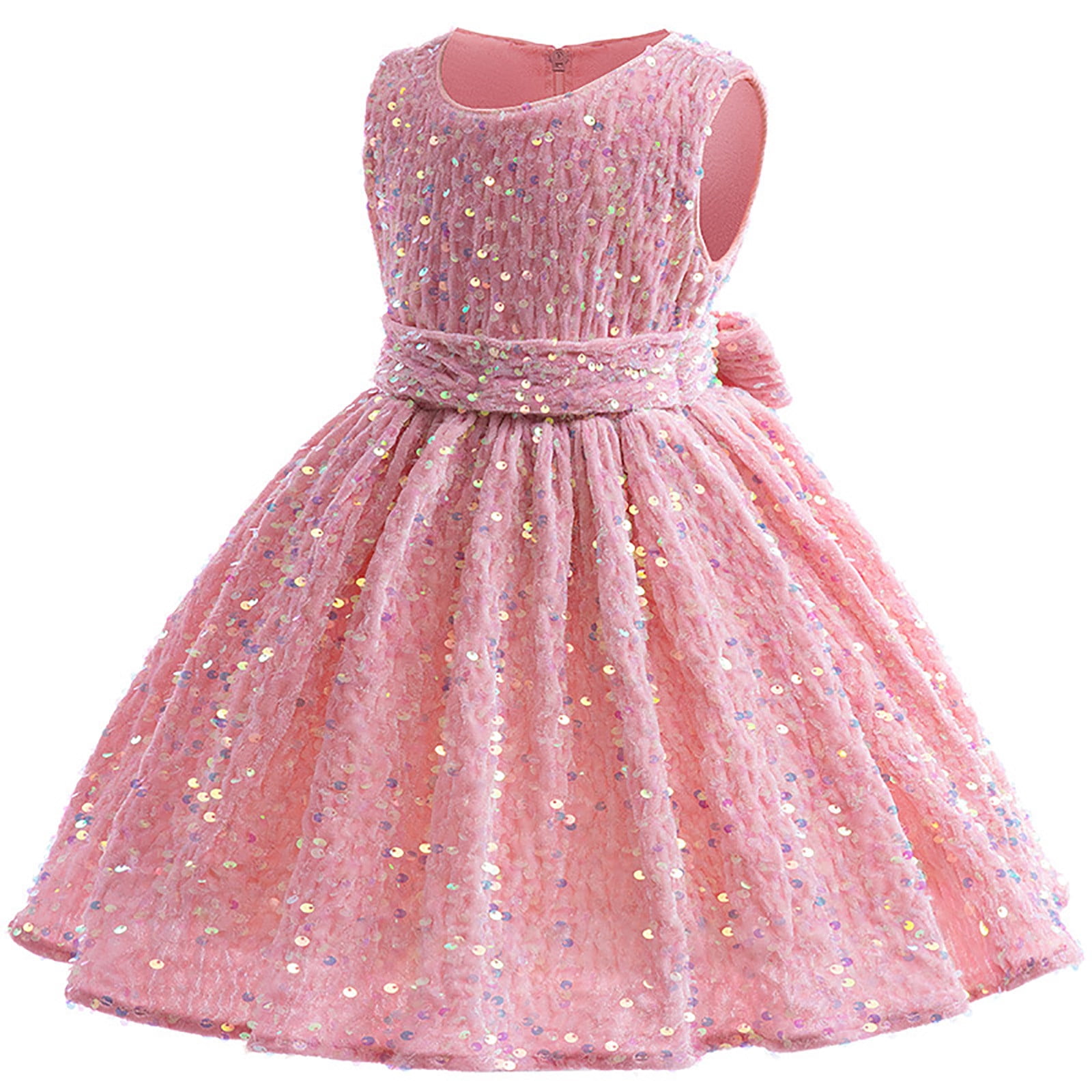 Fshinging Dresses For Girls 2025 Sleeveless Sequin Princess Party A ...