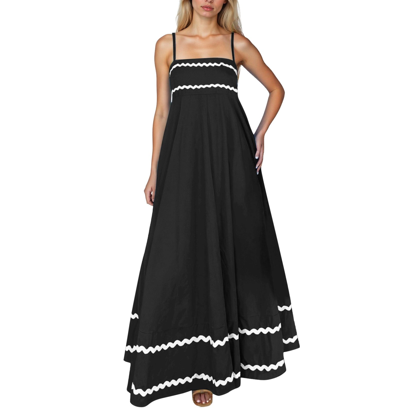 Fshinging Dresses For Women 2025 Elegant Classy Spaghetti Strap Flowing ...