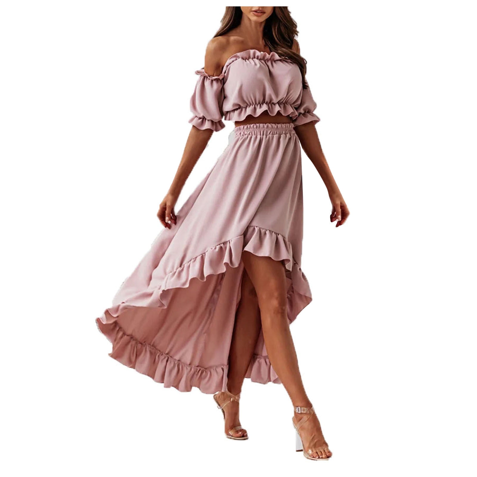 Fshinging Dresses For Women 2025 Two Piece Sexy Puff Sui Sleeve ...