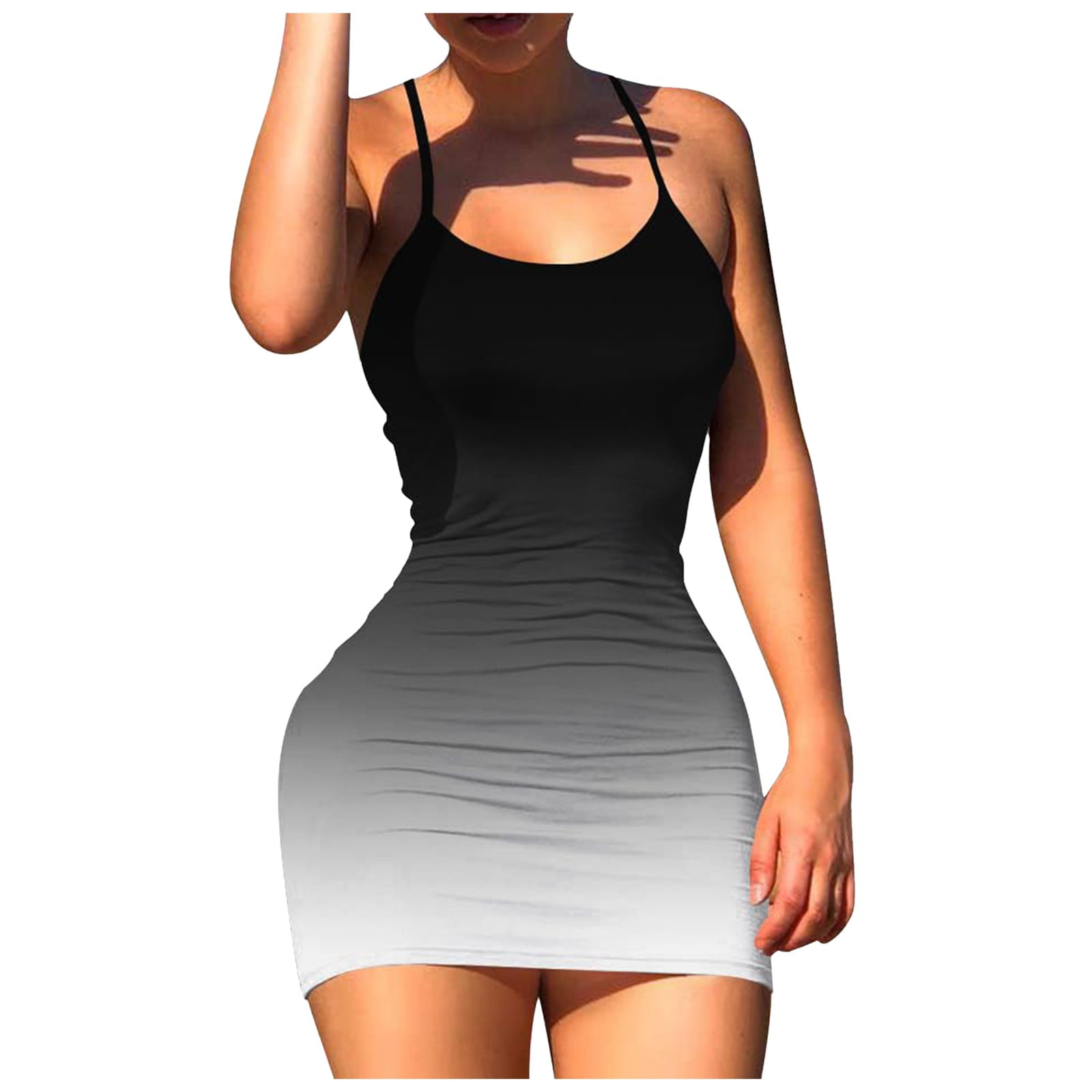 Fshinging Dresses For Women Sexy Bodycon Mini Short Backless Spaghetti ...