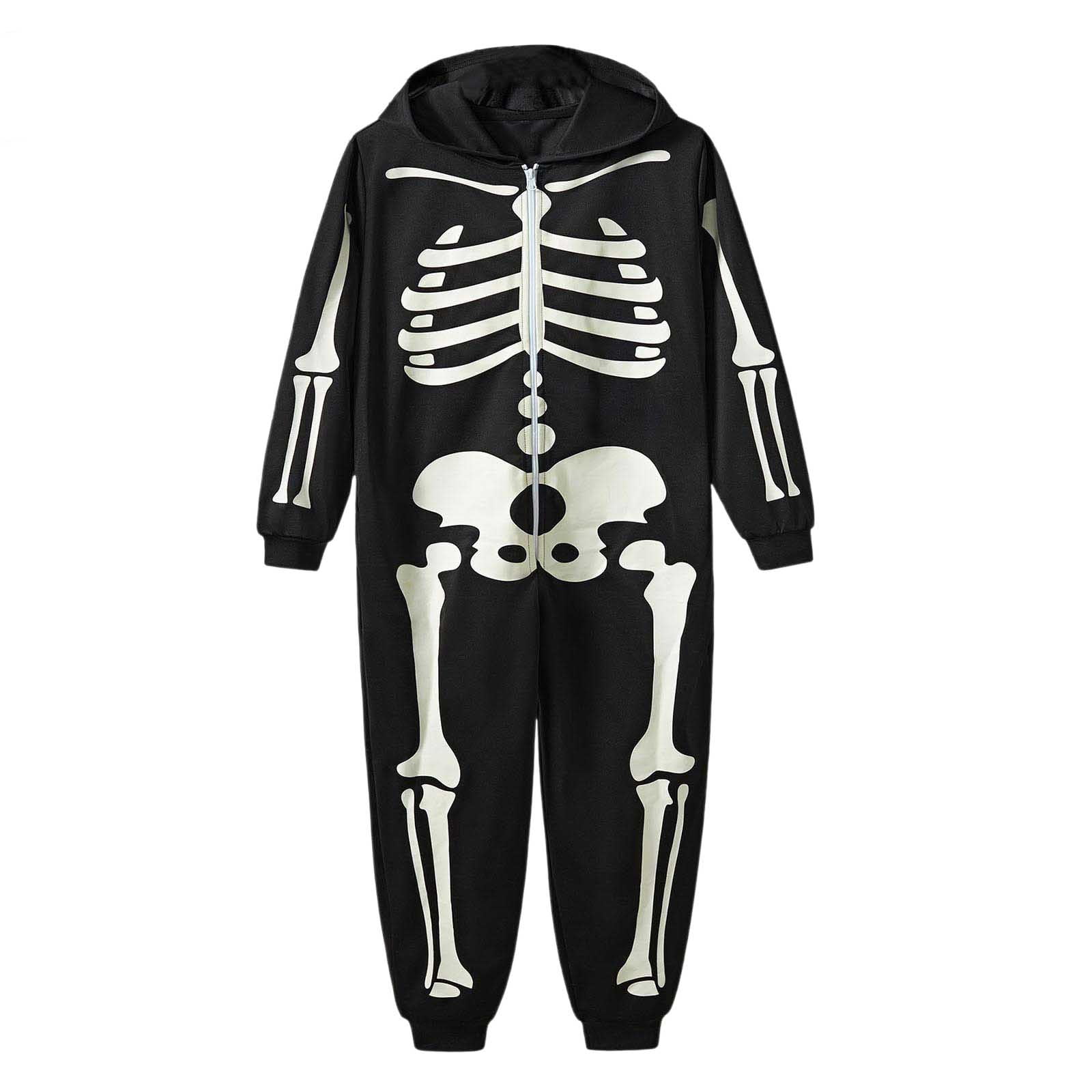 Fshinging Family Matching Halloween Skeleton Print Pajamas Glow In The ...