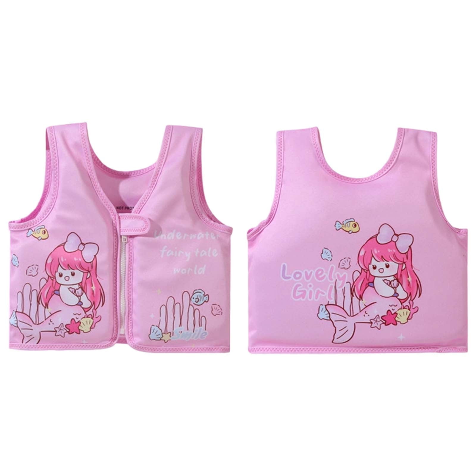 Fshinging Girls Swimsuit Flotation Vest With Prints Beach And Pool ...