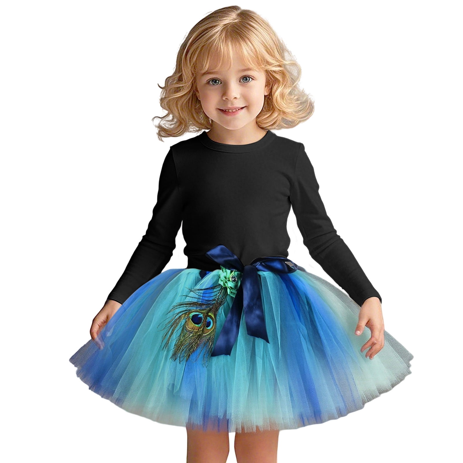 Fshinging Girls's Long Sleeve Solid T Shirt Tops Dancing Princess Tutu ...