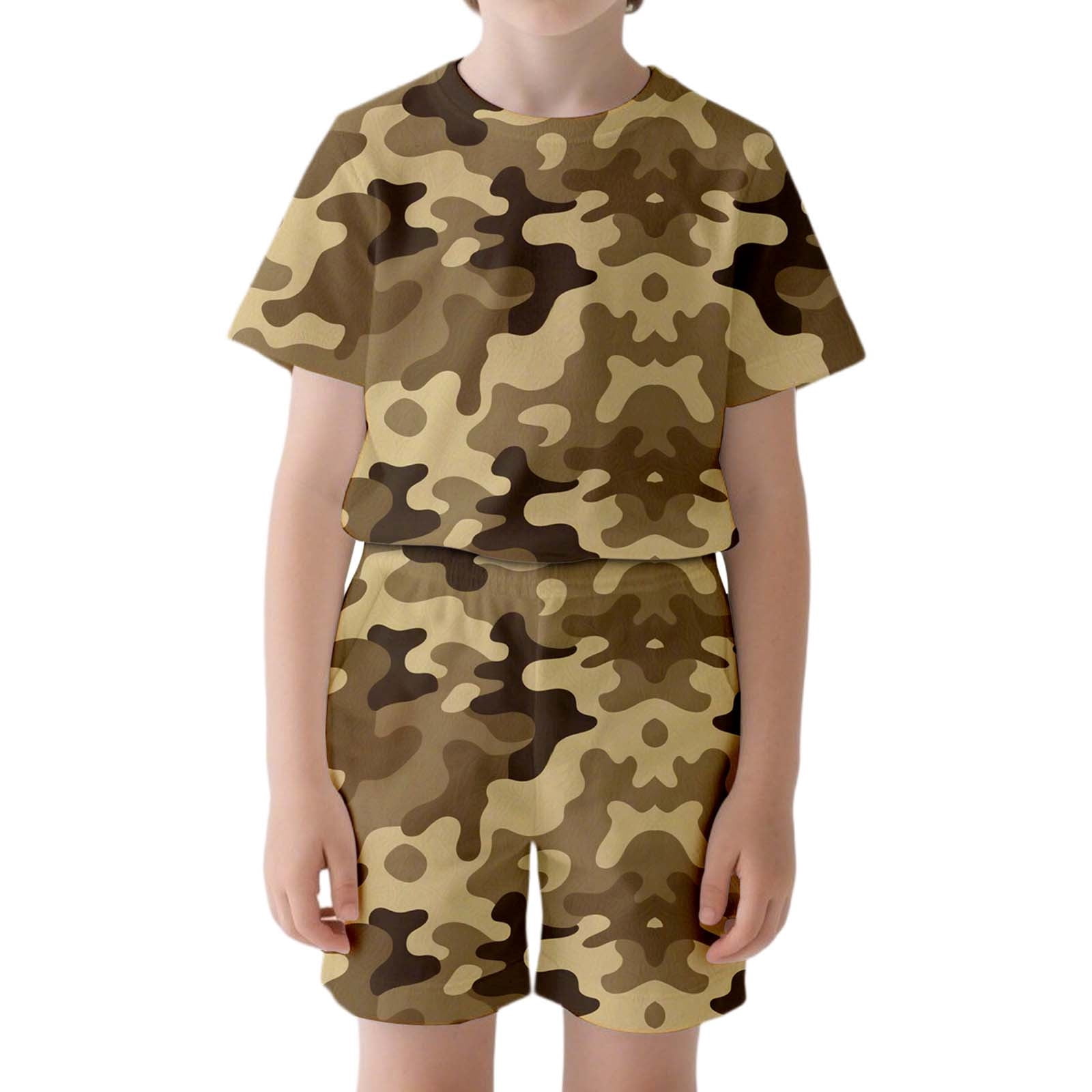 Fshinging Kid Boy 2 Piece Outfits Clothes Camp For Outdoor Training For ...