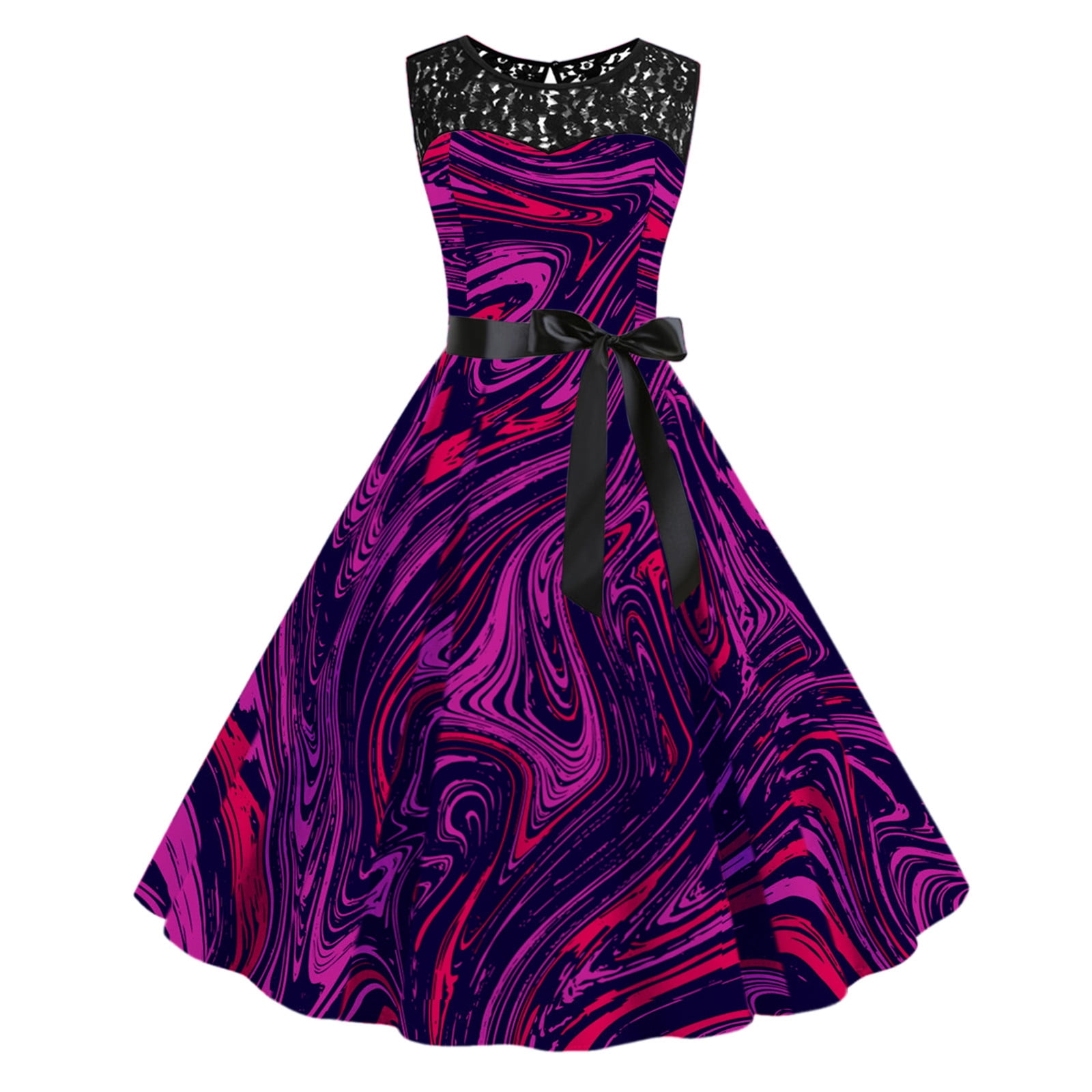 Fshinging Midi Dresses For Women 1950S Vintage Rockabilly Swing Lace ...