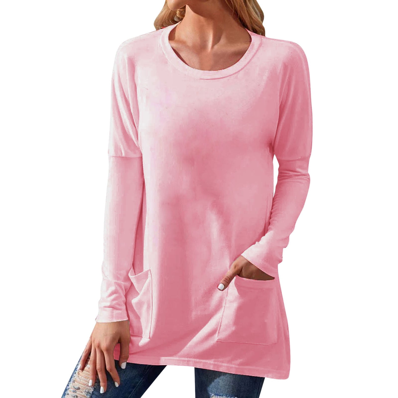 Fshinging Midi Dresses For Women Long Sleeve Button Side Scoop Neck ...